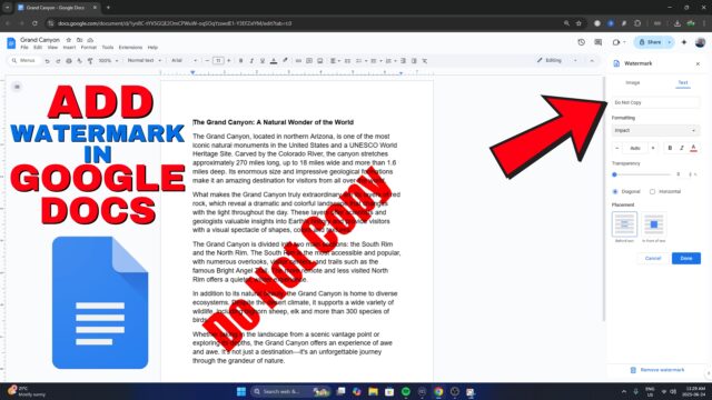 How to Add a Watermark in Google Docs – Text & Image Options - Northern Viking Everyday